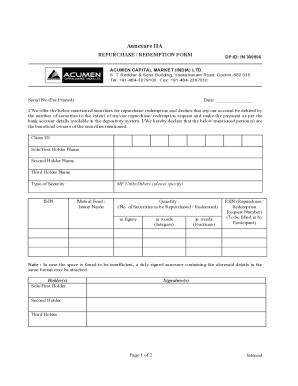 Fillable Online Mutual Fund Redemption Form - CDSL.pdf Fax Email Print ...