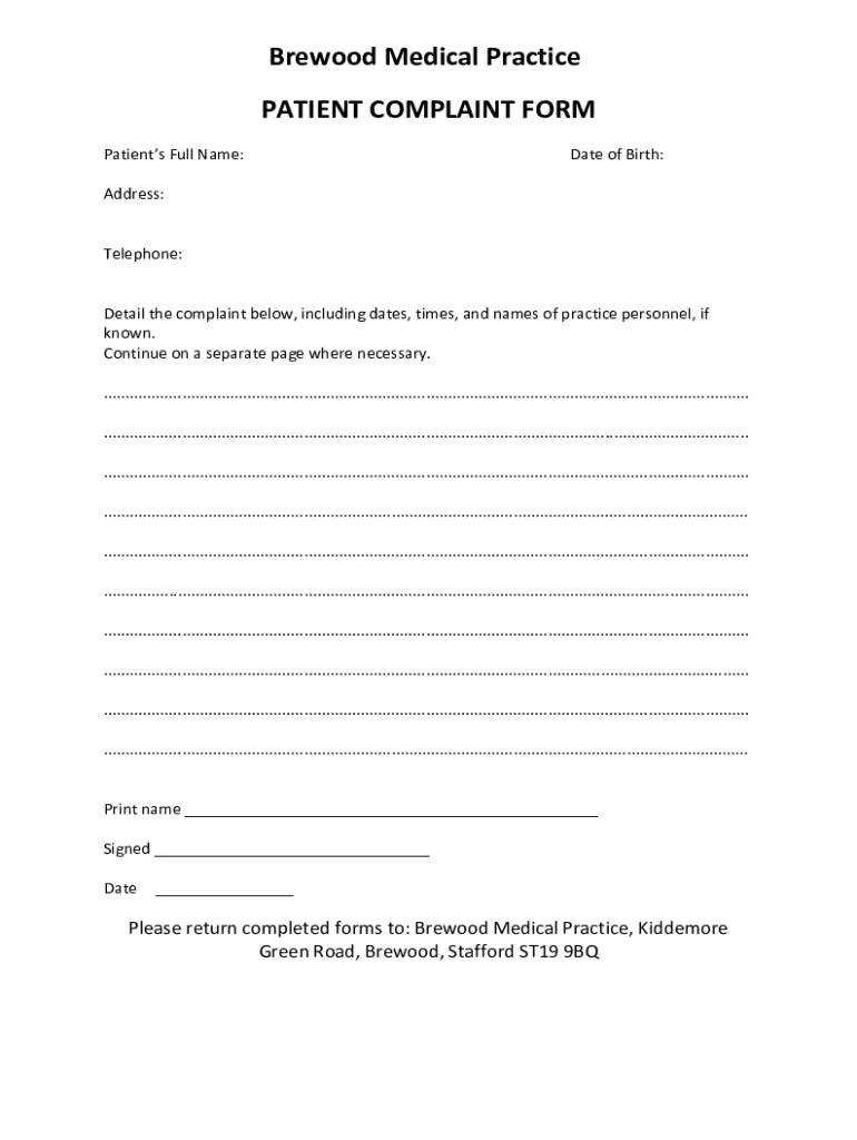 Fillable Online THIRD-PARTY CONSENT FORM - Brewood Medical Practice Fax ...