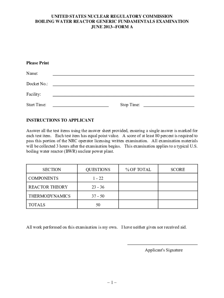 Fillable Online Form A. - Nuclear Regulatory Commission Fax Email Print ...