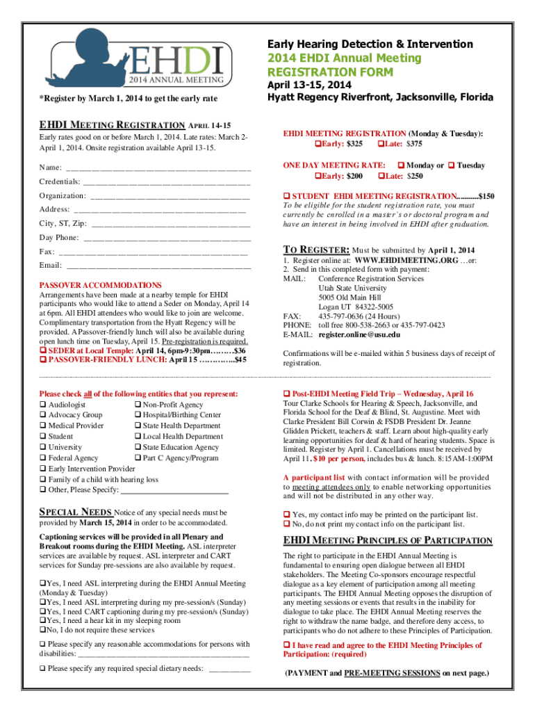 Fillable Online Early Hearing Detection and Intervention: Info Sheet ...