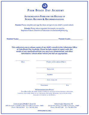 Fillable Online Authorization to release school records form - DocHub ...