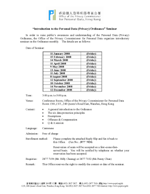 Fillable Online Introduction to the Personal Data (Privacy) Ordinance ...