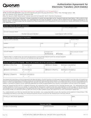 Fillable Online Authorization Agreement for Electronic Transfers (ACH Debits) Fax Email Print ...
