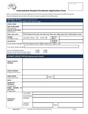 Fillable Online Application for Fee Refund for International Students ...