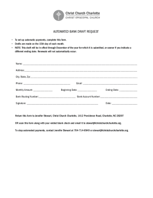 Fillable Online Bank Draft Authorization - Monthly Auto PayWest ...