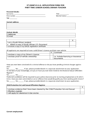 Fillable Online Drama-pt-Teacher-Application-Form.pdf - ST JOHN'S D.S.G ...