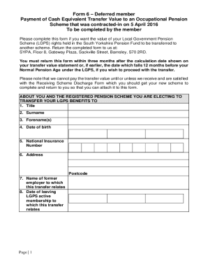 Fillable Online Deferred Member's Transfer Request Form to a Scheme that ... Fax Email Print ...