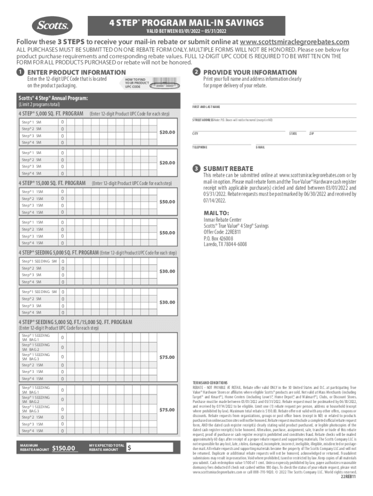 Fillable Online Manufacturer's Rebates - True Value Fax Email Print ...