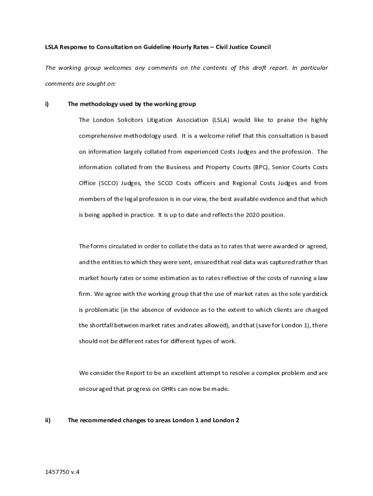 Fillable Online Civil Justice Council's consultation on Guideline ...