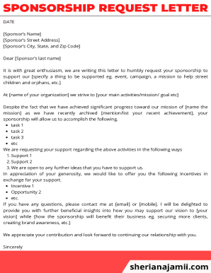 Fillable Online Sponsorship request letter Fax Email Print - pdfFiller