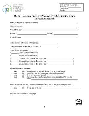 Fillable Online Hazel Heights Apartments Waitlist Pre-Application Fax Email Print - pdfFiller