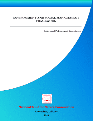 Fillable Online ntnc org ENVIRONMENT AND SOCIAL MANAGEMENT FRAMEWORK. Safeguard Policies and ...