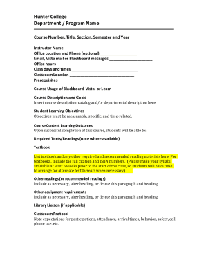 Fillable Online Sample Syllabus. Sample Syllabus Fax Email Print ...
