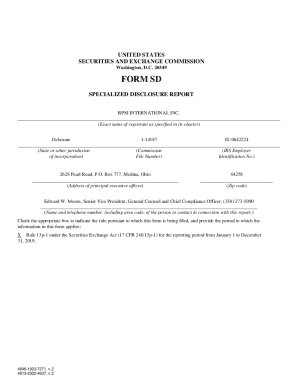 Fillable Online FORM SD - RPM International Inc. Fax Email Print ...