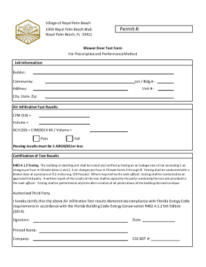 Fillable Online Florida Building Code requires blower door testing for ...