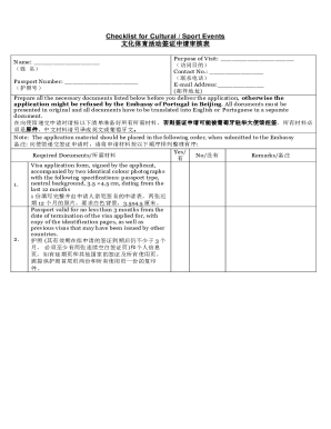 Fillable Online Checklist for visa application Turkey Sports / cultural ...