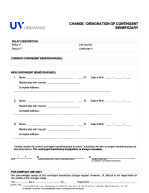 Fillable Online Change of Beneficiary Designation Form.pdf - UConn ...
