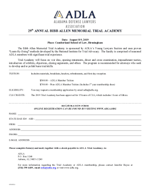 Fillable Online Trial Academy Registration Form.docx Fax Email Print - pdfFiller