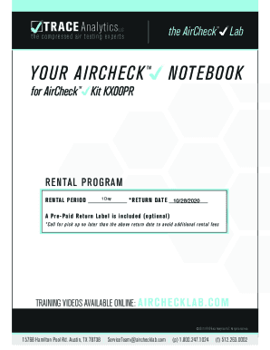 Fillable Online Data Sheets - Trace Analytics, the AirCheck Lab Fax Email Print - pdfFiller