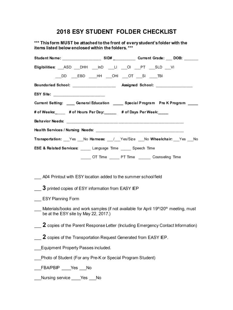 Fillable Online Making a Good First Impression: Checklist for Student ...