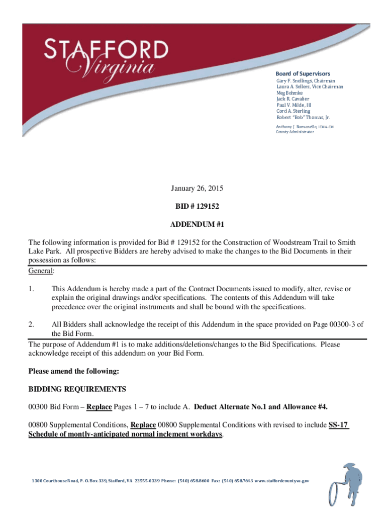 Fillable Online STAFFORD STA Virginia - Commonwealth Transportation Board Fax Email Print ...