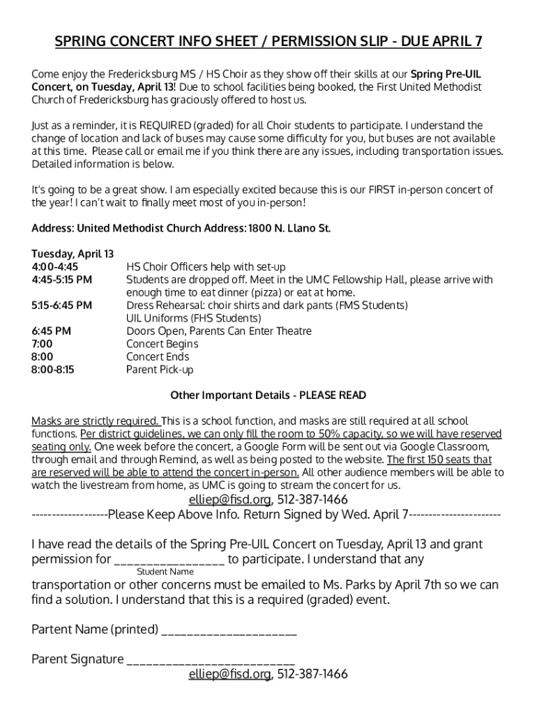 Fillable Online Harpool Middle School Longhorn Choral Department ...