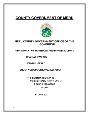 Fillable Online meru go MERU COUNTY GOVERNMENT OFFICE OF THE Fax Email ...