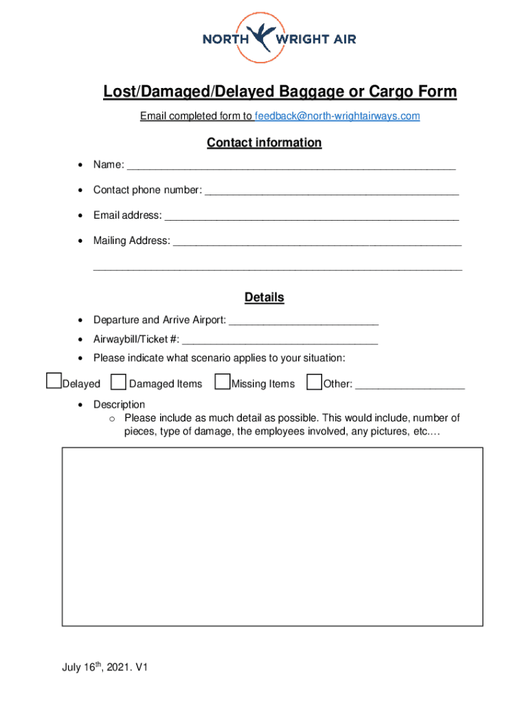 Fillable Online iTravelInsured Baggage Delay/Loss Claim Form - IMG ...