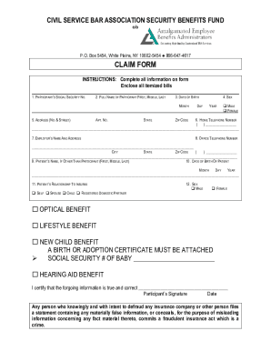 Fillable Online Welfare Fund Forms - Civil Service Bar Association Fax ...