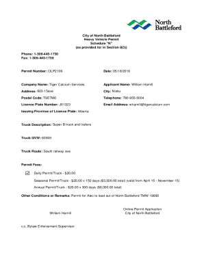 Fillable Online Heavy Vehicle Permit Fax Email Print - pdfFiller