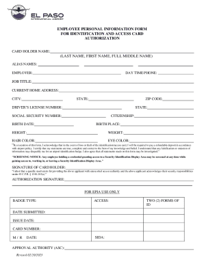 Fillable Online EMPLOYEE PERSONAL INFORMATION FORM Fax Email Print ...