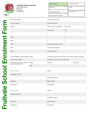 Fillable Online Enrolment Form.pages Fax Email Print - pdfFiller