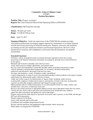 Fillable Online Sample job description: Chief financial officer ...