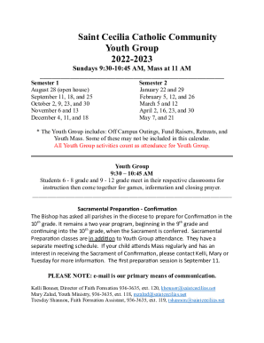 Fillable Online Welcome to St. Cecilia Catholic Church Fax Email Print ...