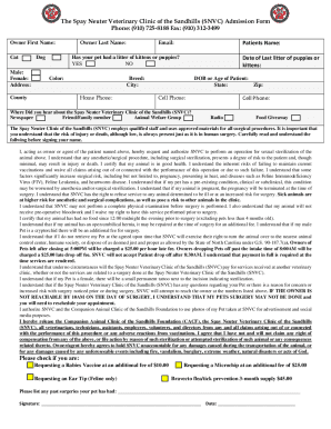 Fillable Online Spay/Neuter Appointment Request Form - jotform Fax ...