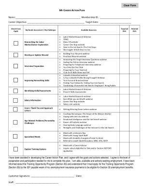 Fillable Online Career Planning Examples (With Template) - Indeed Fax ...