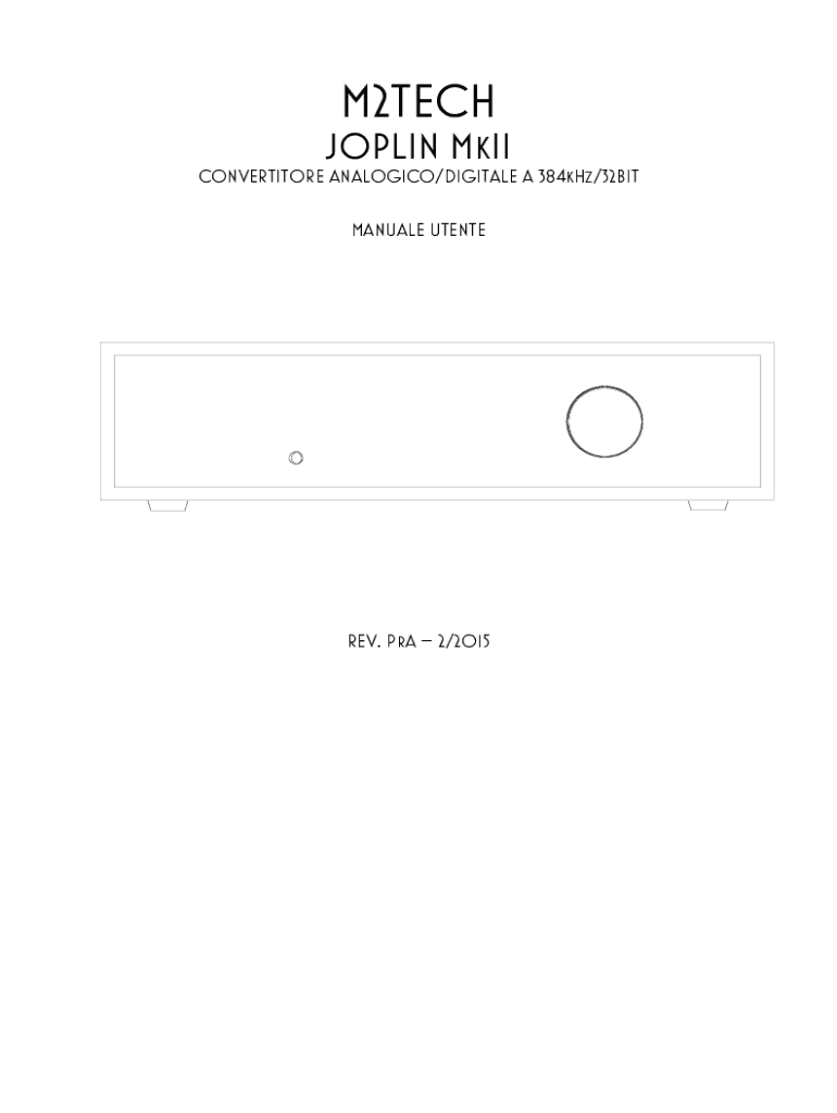 Compilabile Online M2Tech Joplin Analog-To-Digital Converter An amazing ... Fax Email Stampa ...