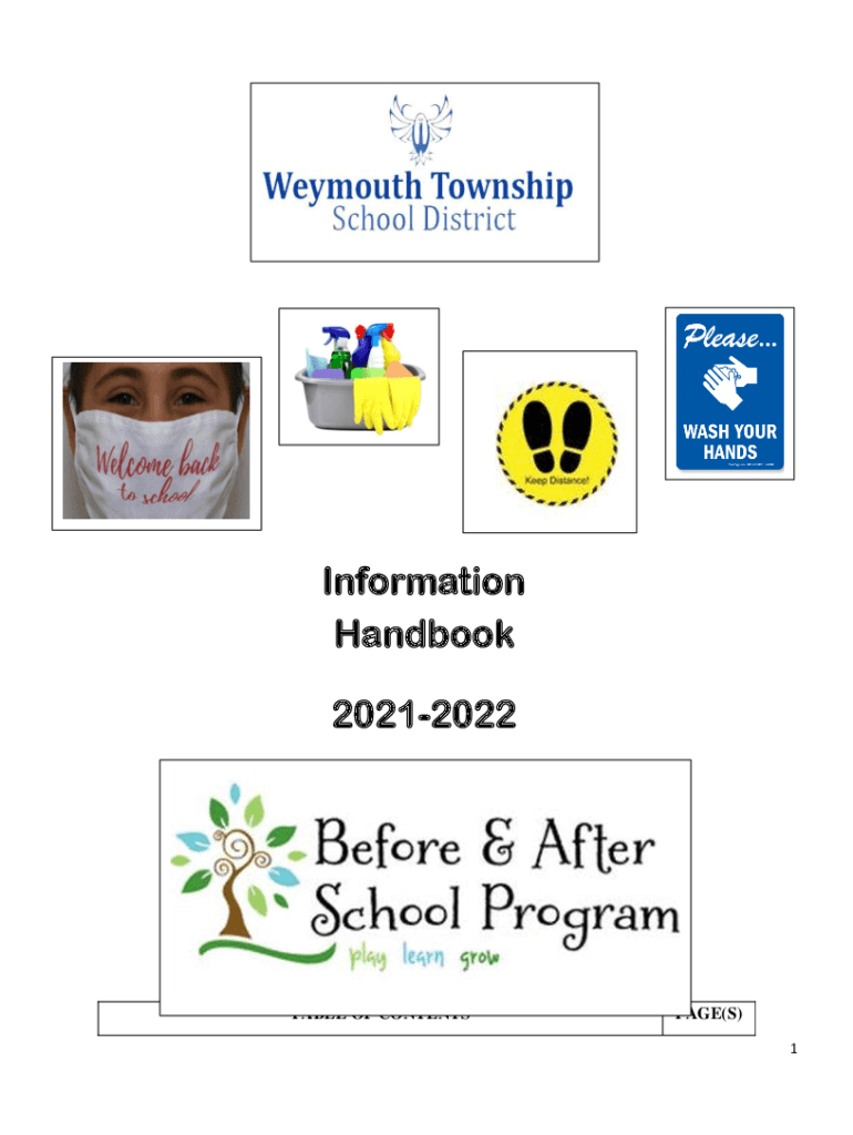 Fillable Online Weymouth Township School District Before and After Care ...