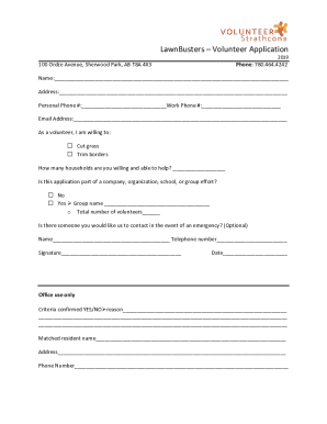 Fillable Online Fill Out Our Volunteer Interest Form Fax Email Print ...