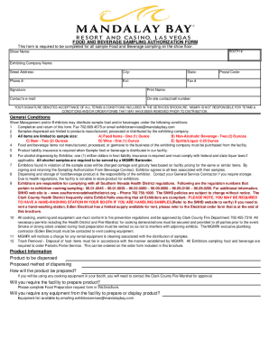 Fillable Online Sample Food and/or Beverage Distribution Authorization ...