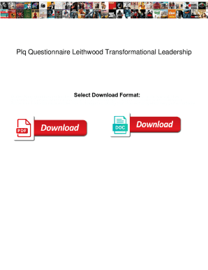 Fillable Online Plq Questionnaire Leithwood Transformational Leadership ...