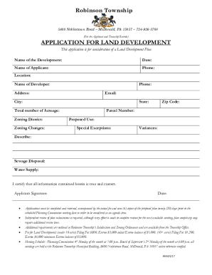 Fillable Online Land Development Application & Checklist - Butler ...