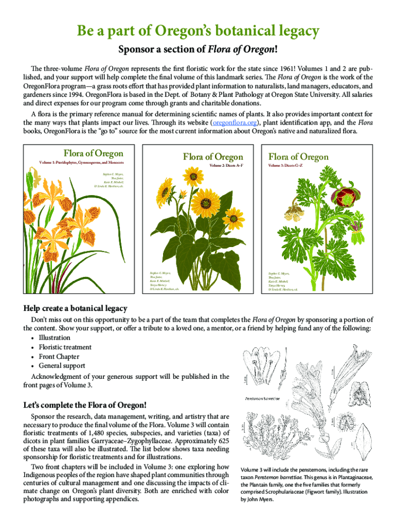 Fillable Online Oregon Flora Project takes first comprehensive look at ...
