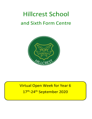 Fillable Online and Sixth Form Centre - Hillcrest School Fax Email Print - pdfFiller