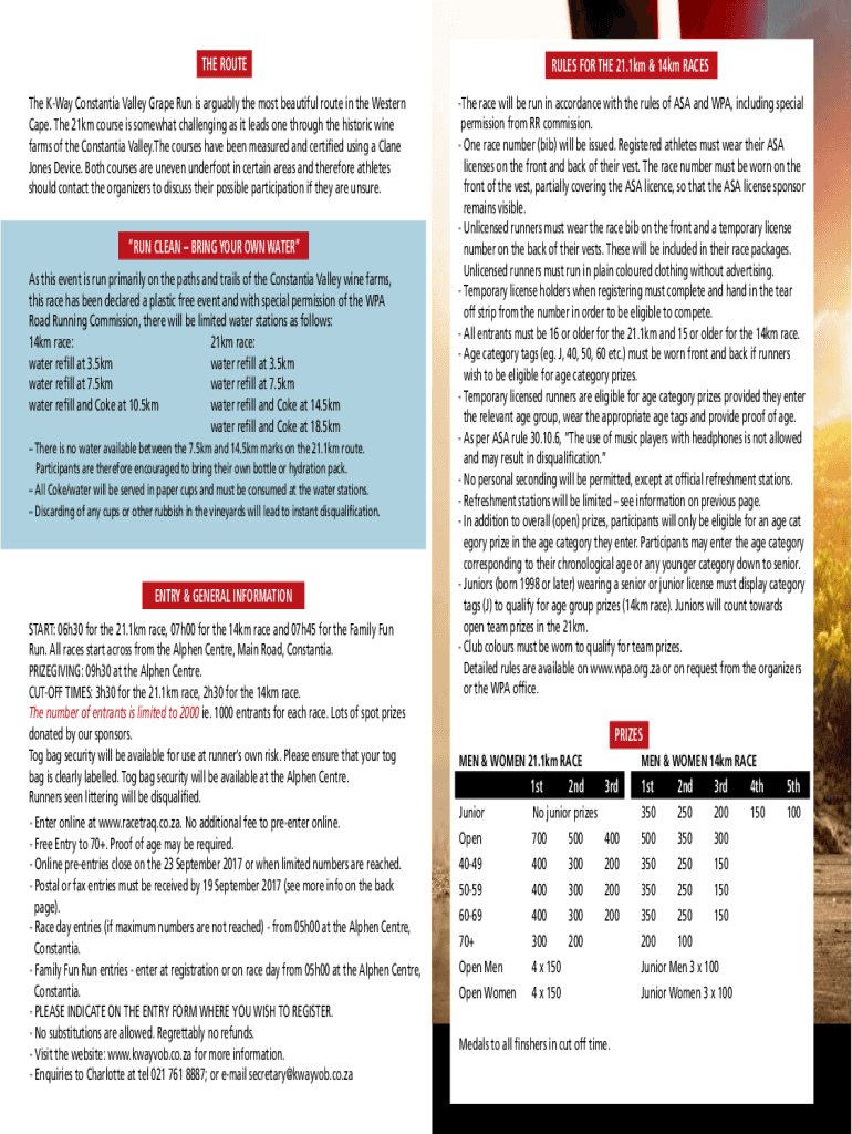 Fillable Online 3205DIGITALK-Way-Constantia-Valley-Grape-Run-Entry-Form ...