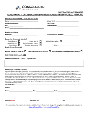 Fillable Online How to Locate Someone Using a Skip Trace Service Fax ...