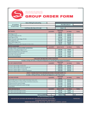 Fillable Online 22-23-Group-Order-Form Fax Email Print - pdfFiller