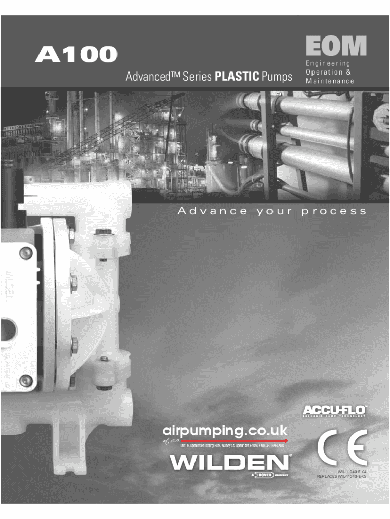 Fillable Online P100 Advanced Ma i n t e n a n c e ? Series PLASTIC ...