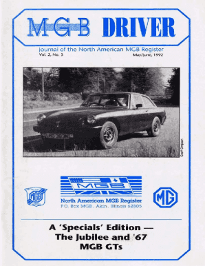 Fillable Online MGB DRIVER Journal of the North American MGB ... - eBay ...