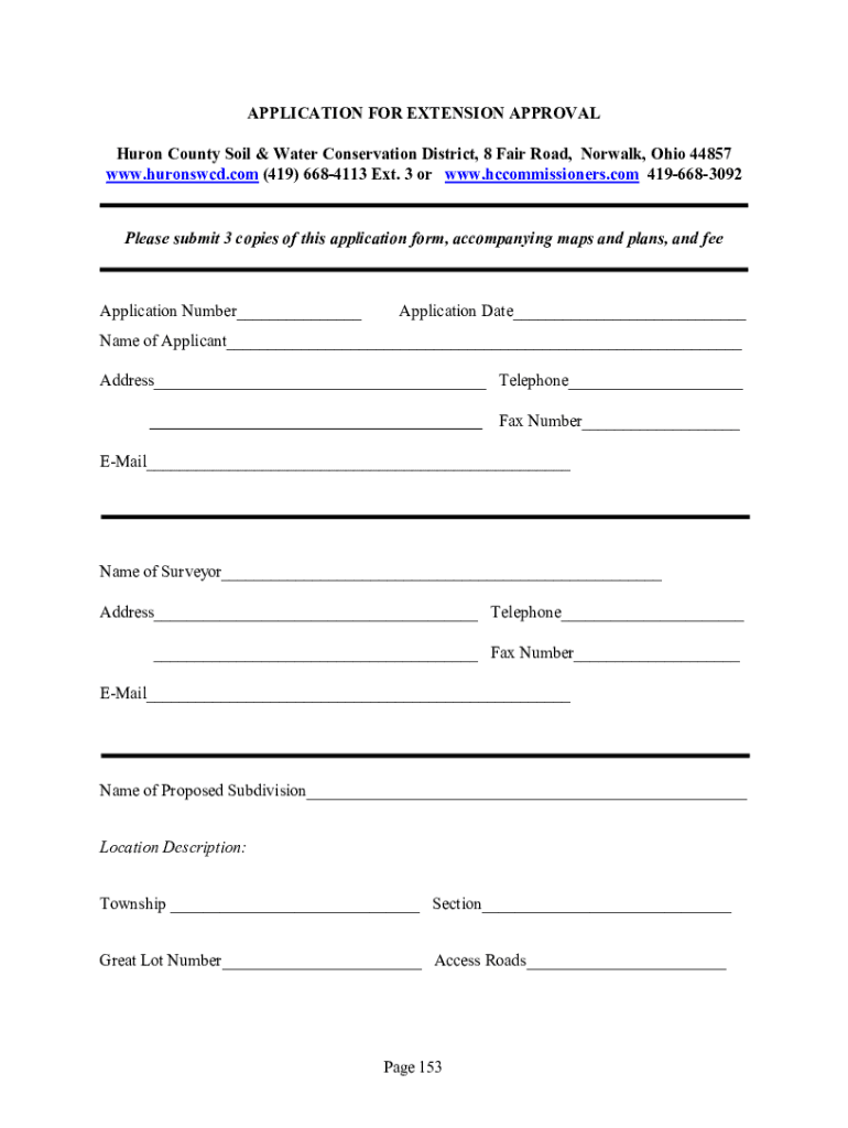 Fillable Online Page 153 APPLICATION FOR EXTENSION APPROVAL ... Fax ...